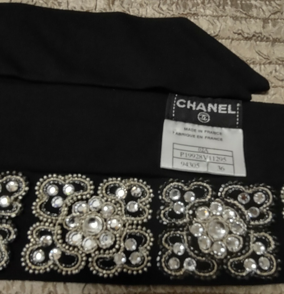 CHANEL Crystal Embellished Sash Belt Black Excellent Condition!! | eBay