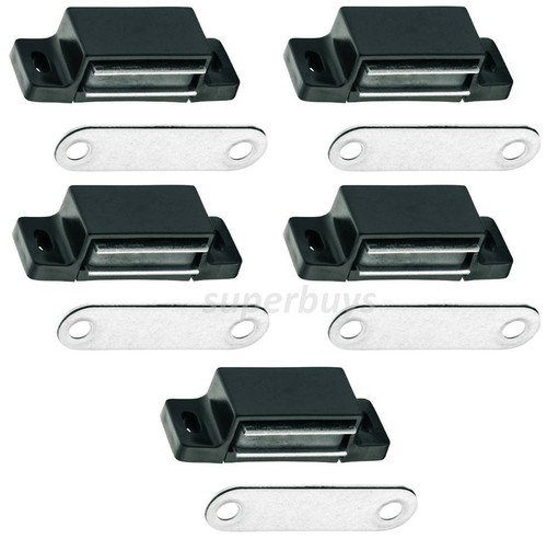 Black 5pc 42mm Magnetic Cabinet Cupboard Door Fasten Latch Snap Clasp ...