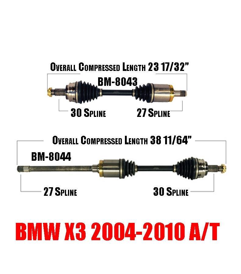 Front Driver & Passenger Cv Shaft Axles BMW X3 Automatic Transmission ...