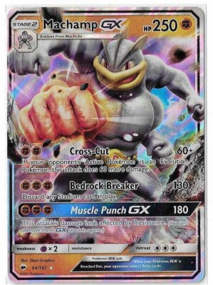 Machamp GX ULTRA RARE 64/147 SM Burning Shadows Pokemon HOLO NM 2017 | eBay