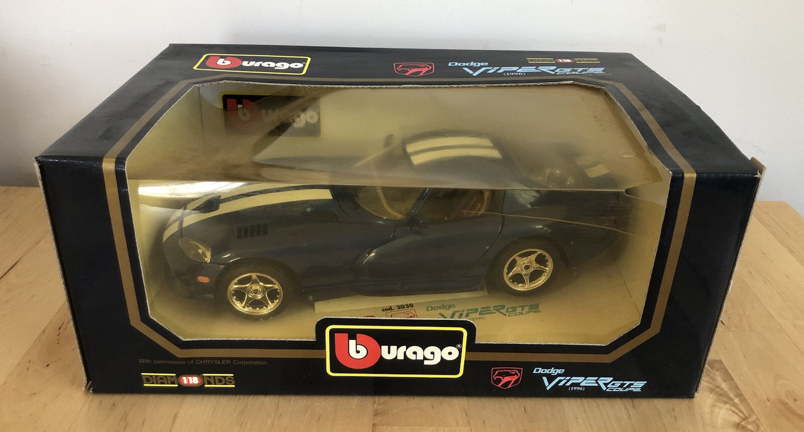 1996 Dodge Viper GTS Coupe Blue, Burago Die Cast Metal 1:18 Diamonds ...