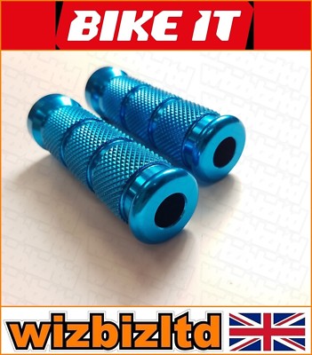 Two Motorbike Foot Pegs for Rearsets [12mm 1.25 Pitch Anodised Blue ...