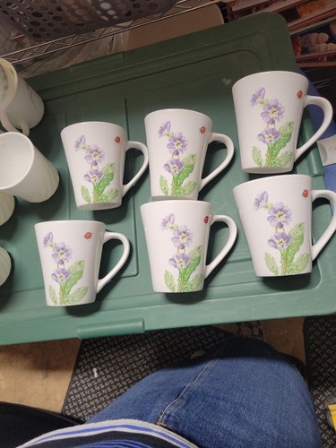 Set Of 6 Corelle Coordinates Camilla Mugs With Dragonfly And Ladybug In ...