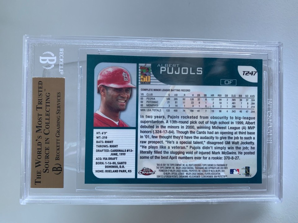 Albert Pujols 2001 ROOKIE Topps Traded CHROME #T247 GEM MINT 9.5 ...