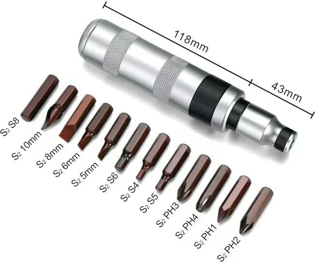 1/2" Manual Hand Impact Driver Set Extractor-12 PCS Impact Screwdriver ...