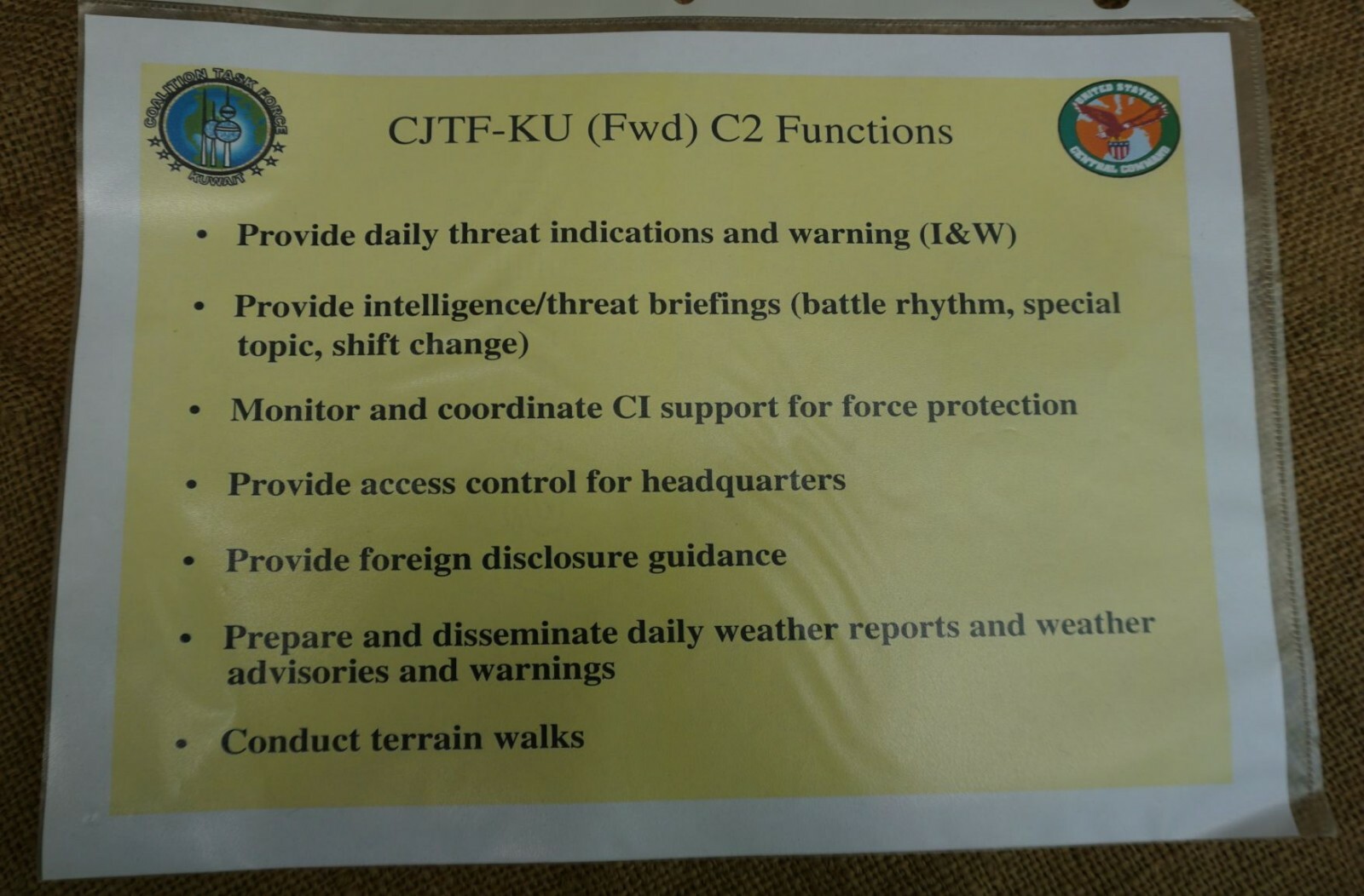 Army Task Force 111 Aviation, Camp Doha, Kuwait docs dtd Jan 2001 ( E3 ...