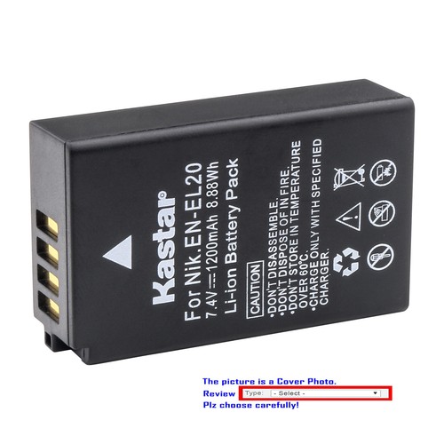 Kastar Replacement Battery for Nikon EN-EL20 EN-EL20A & Nikon MH-27 MH ...