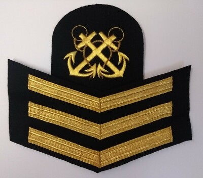 Genuine British Royal Navy RN Petty Officer No Crown (PO) Rank Patch ...
