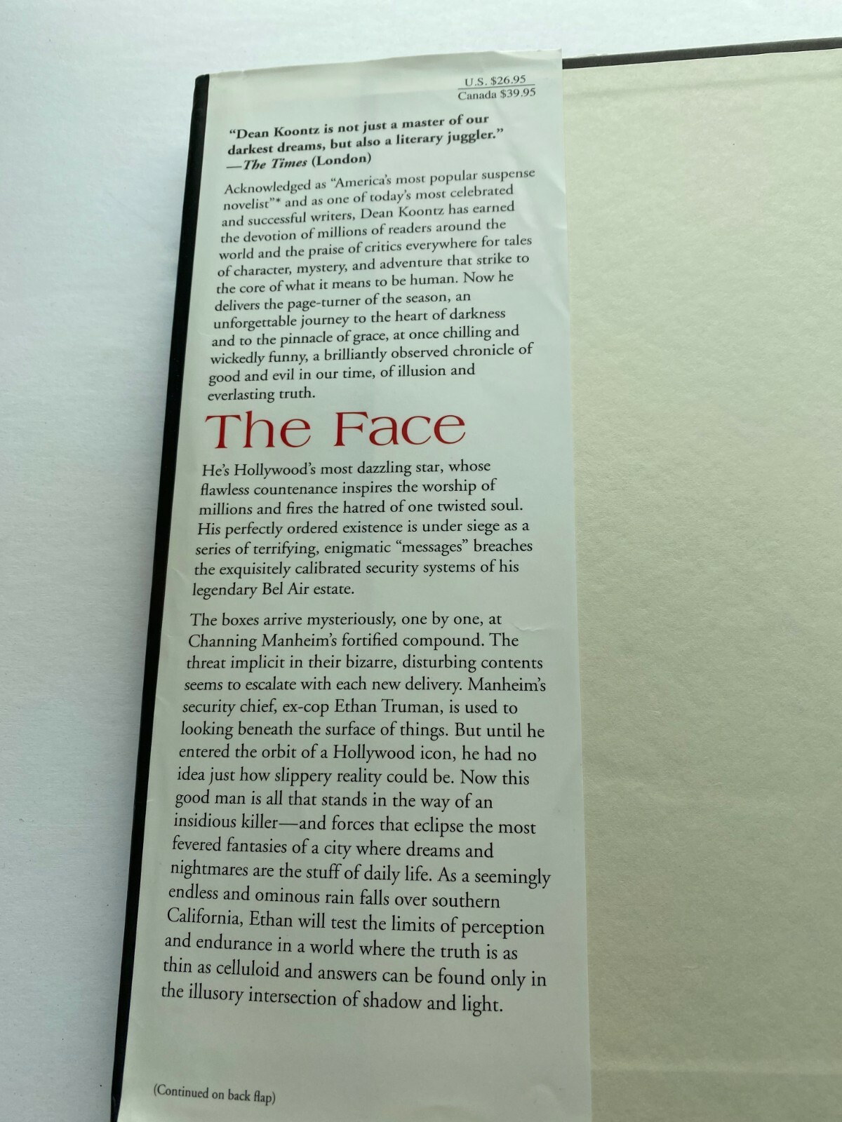 The Face by Dean Koontz A Bantam Book June 2003 9780553802481| eBay