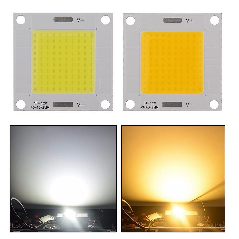 DC 12-14V 50W COB LED Integrated Chip 40x40mm Square Light Panels Lamp ...