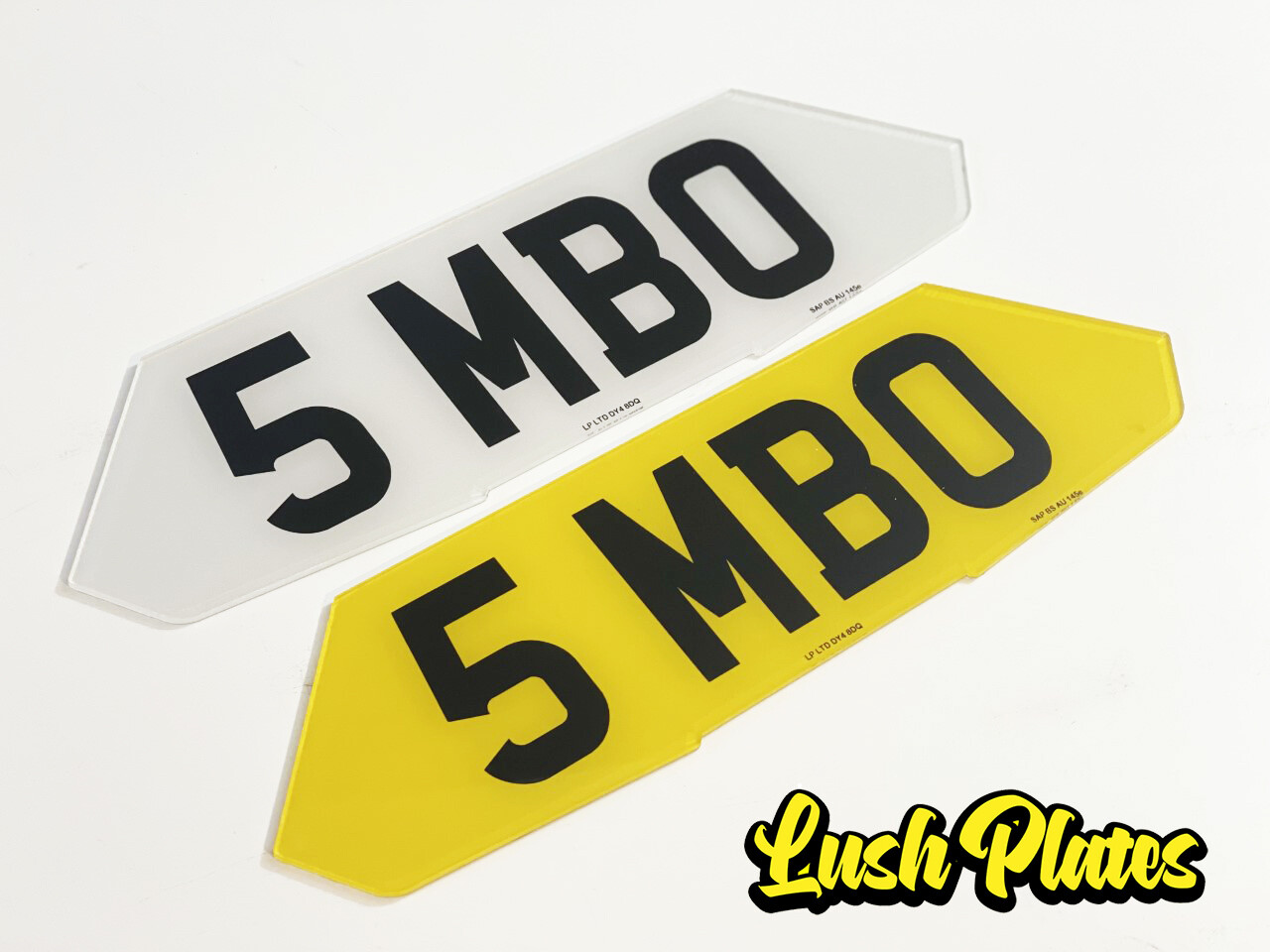 PAIR OF 4D 3D GEL LAMBO URUS HEX CUSTOM SHAPE SHORT NUMBER PLATES FRONT ...