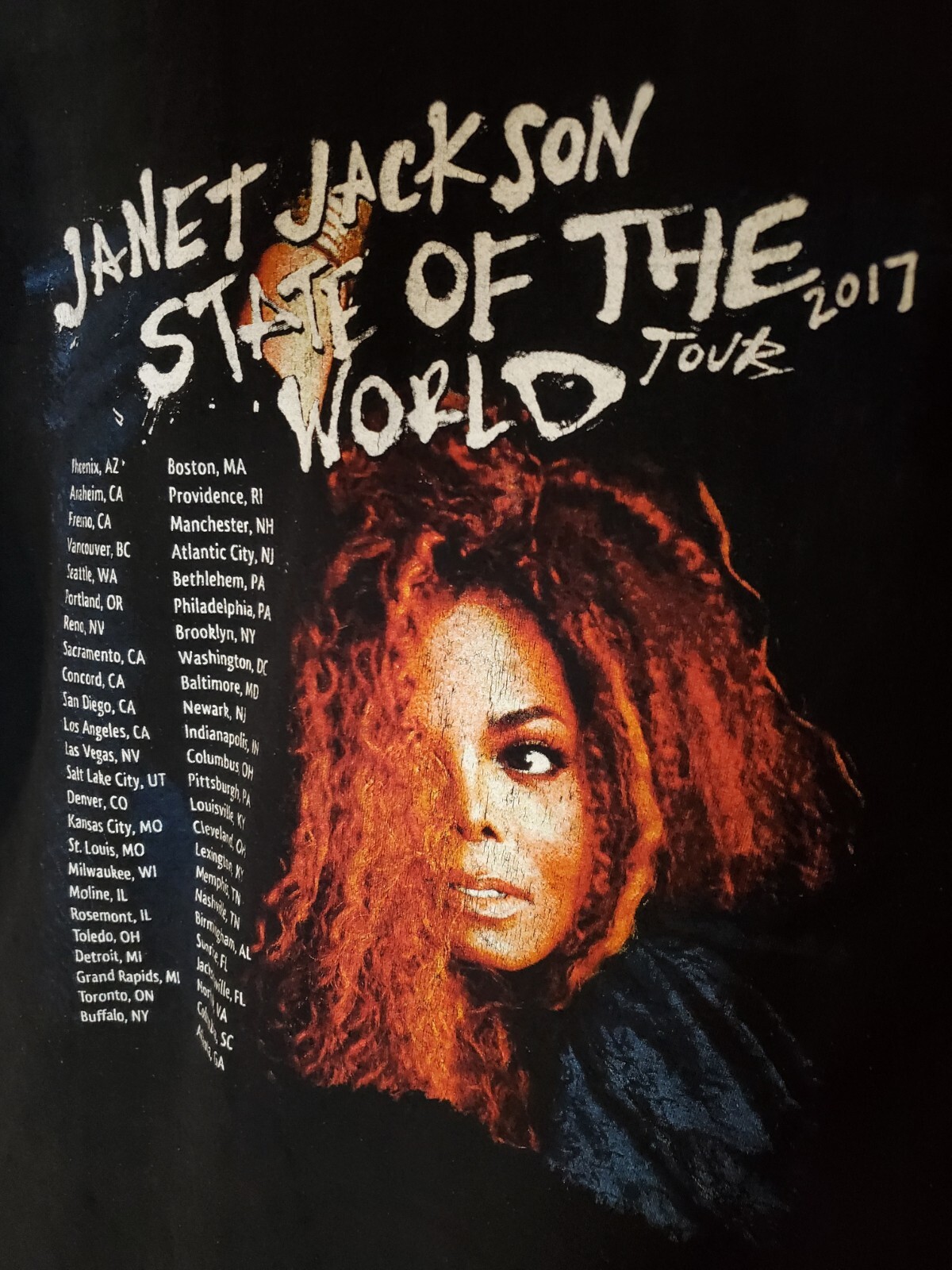 Janet Jackson Vintage Style Tour T-shirt (Medium) - Gem
