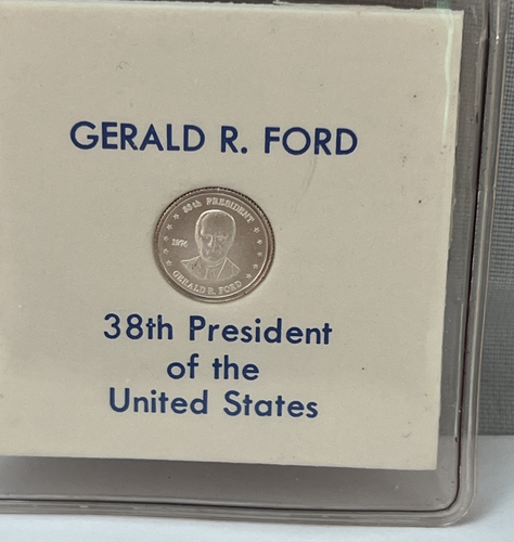 Gerald R Ford .925 Sterling Silver 10mm Coin Franklin Mint 38th ...