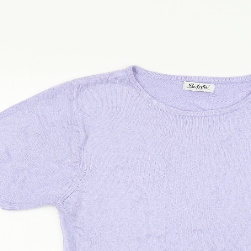 Berkertex Womens Purple Round Neck Acrylic Blend Jumper Size 10 | eBay UK