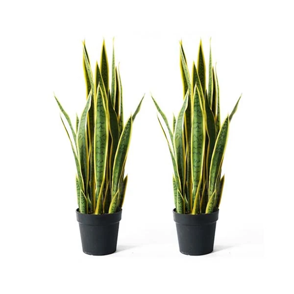 Soga 2X 50Cm Artificial Indoor Yellow Edge Tiger Piran Tree Flower | eBay