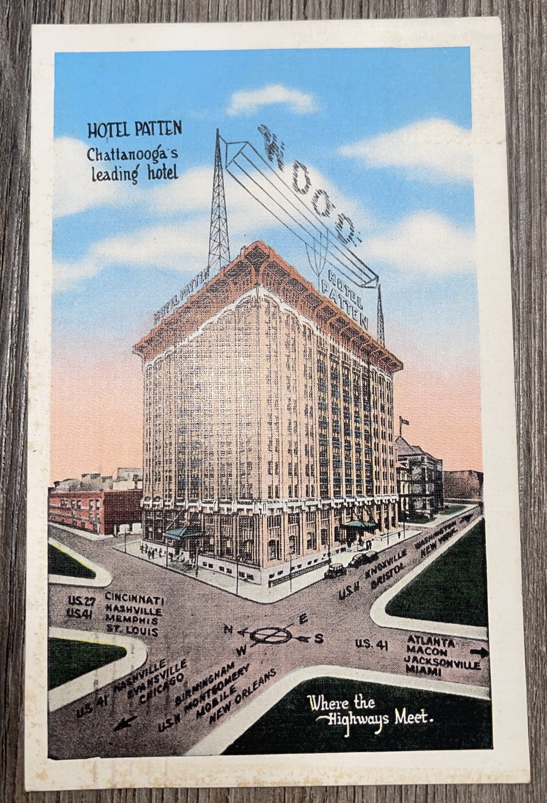 Roads And Hotel Patten, Chattanooga's Leading Hotel, Tennessee Postcard ...