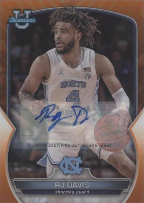 2022-23 Bowman University Chrome - Chrome Prospect Autographs RJ Davis ...
