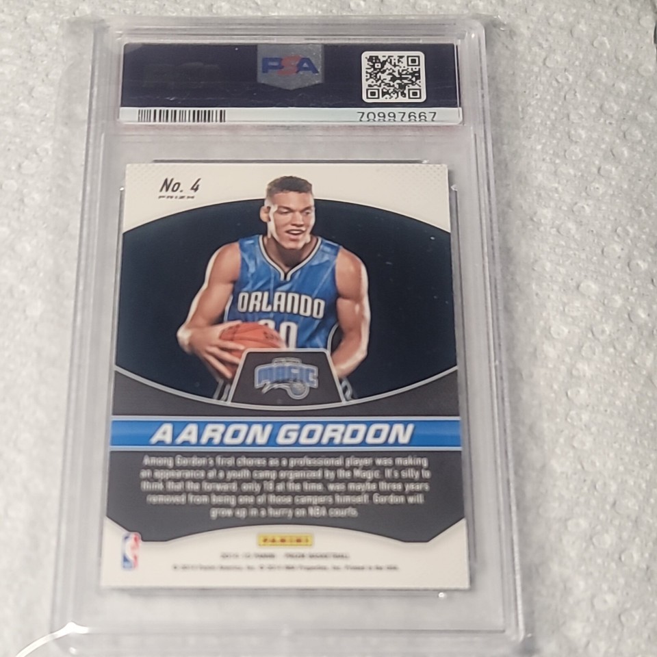 2014-15 Panini Prizm Freshman Phenoms Aaron Gordon Refractor PSA Rookie ...