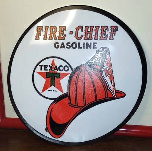 Texaco Fire Chief Gas Pump Motor Oil Service Station Sign VTG Repro ...