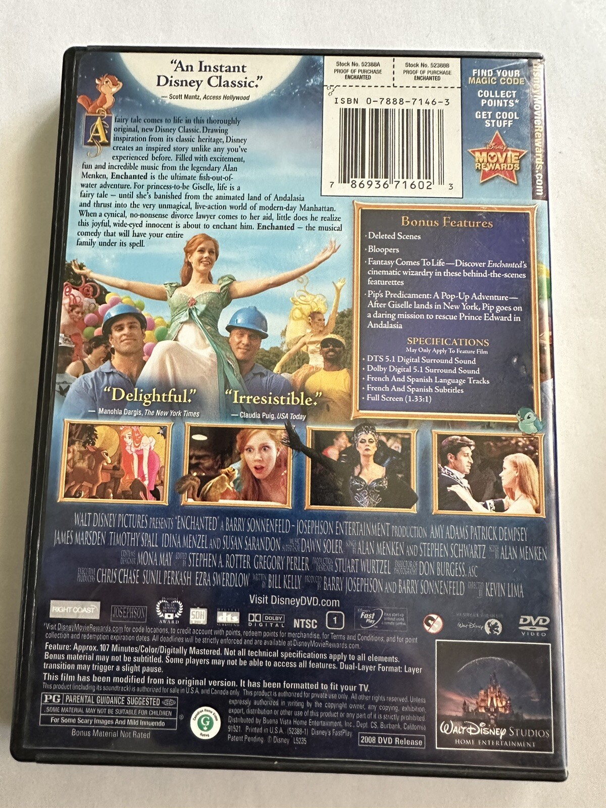 Enchanted (DVD, 2007, Full Screen) 786936716023| eBay