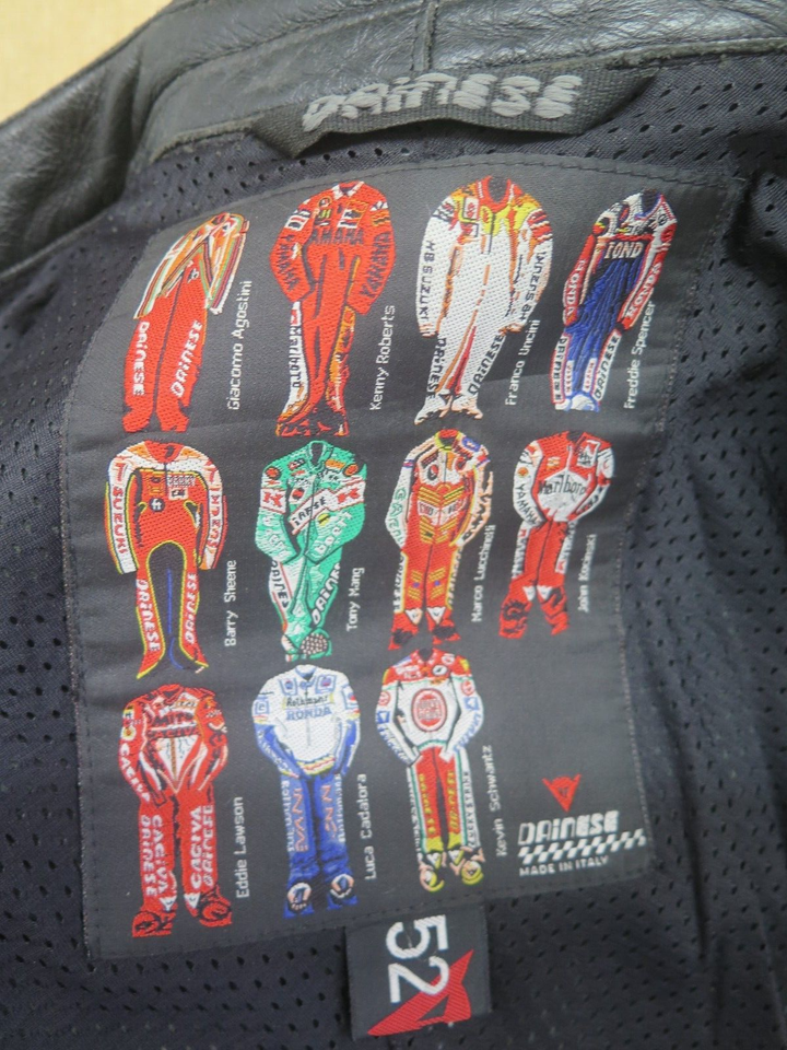 Vintage Dainese Leather Jacket CAFE RACER Motorcycle Biker Jacket L 42 ...