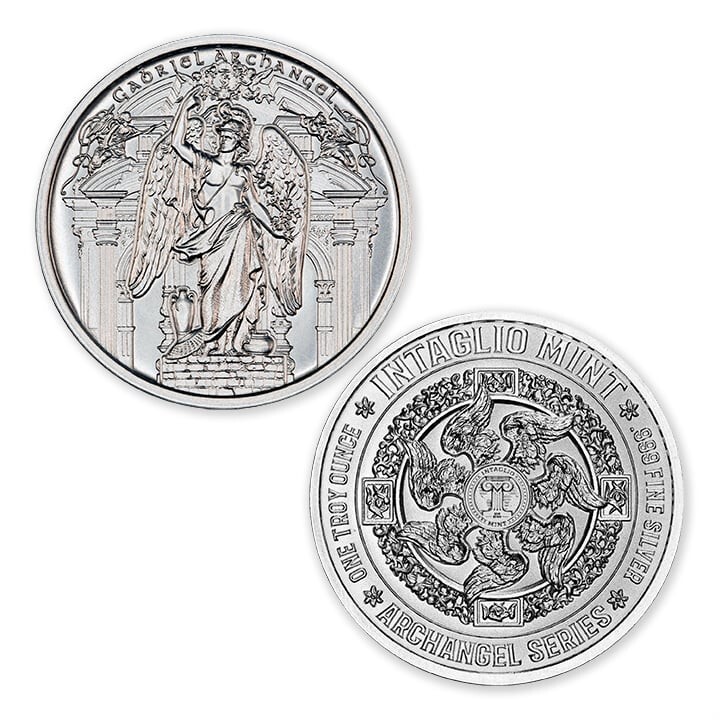 1 oz. GABRIEL THE ARCHANGEL .999 Fine Silver Round COIN BU IN STOCK ...