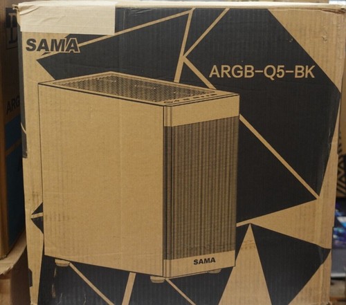 Sama ARGB-Q5-BK USB3.0 Tempered Glass Micro ATX Tower Gaming PC Case ...