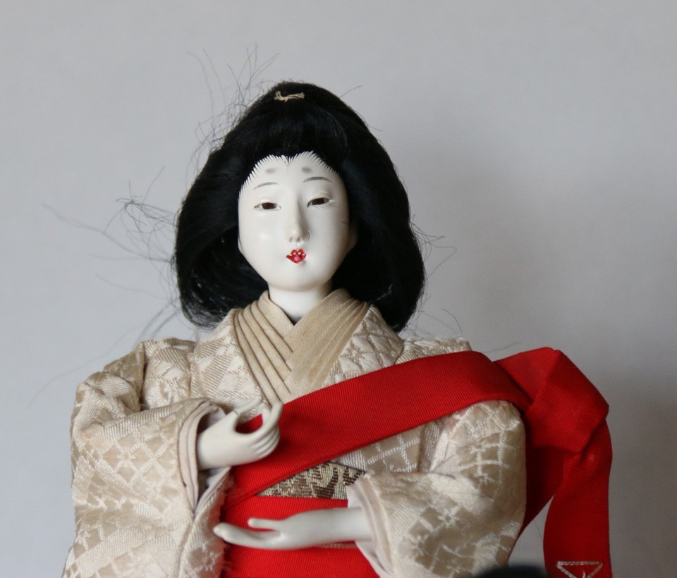 Four Antique Vintage Japanese Court Ladies Hina Dolls Tallest One 21cm ...