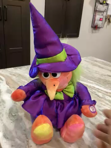 Vtg Dan Dee Halloween Singing Spooky Witch Dizzy Head Animated Plush 13 ...