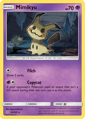 Mimikyu 58/145 Rare Holo | Guardians Rising | Pokemon Card | eBay