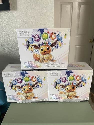 Prismatic Evolutions Pokemon Center Exclusive And Normal Etb’s | eBay