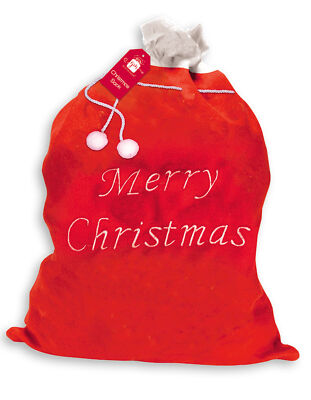 Extra Large Plush Santa Sack Christmas Xmas Presents Red & White Trim ...