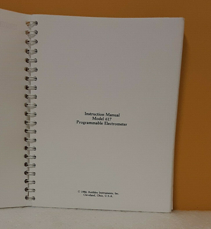 Keithley 617-901-01 Model 617 Programmable Electrometer Instruction ...