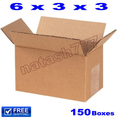 150 - 6x3x3 Cardboard Boxes 32ECT Mailing Packing Shipping Box ...