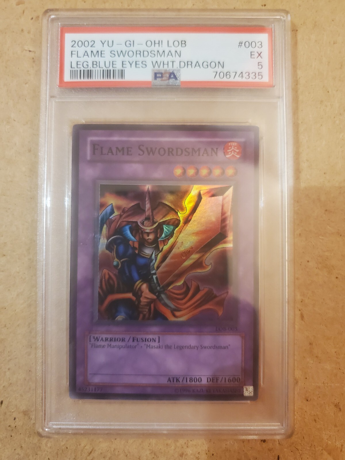 2002 Yu-Gi-Oh! Flame Swordsman LOB-003 Super Rare PSA 5 | eBay