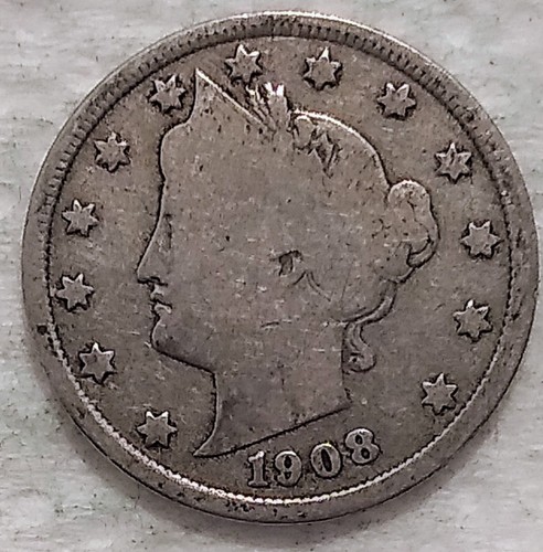 1908 Liberty "V" Nickel - 5C - Five Cent - Coin - G/VG - #12156 | eBay