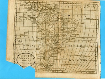 1792 ORIG MAP OF SOUTH AMERICA BY KITCHIN WM GUTHRIE BOOK NEW ...