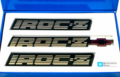 1988-1990 Camaro IROC-Z Gold Rocker Panel Rear Bumper Emblem Set ...