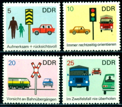 1969 Traffic safety signs and rules, auto,train,traffic lights,DDR,Mi ...