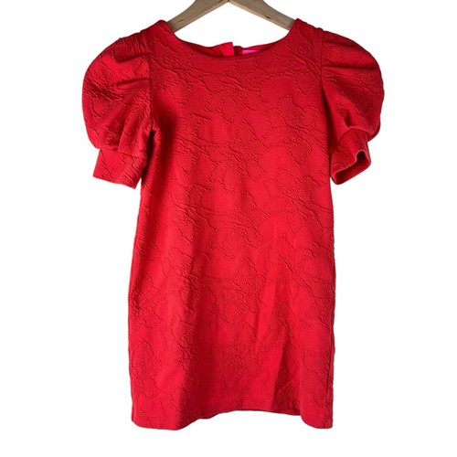 Lilly Pulitzer Girls Ruby Red Puff Sleeve Mini Knowles Dress Size ...