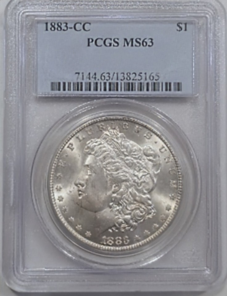 1883-CC Morgan Silver Dollar PCGS MS63 Carson City Mint Bright Luster ...