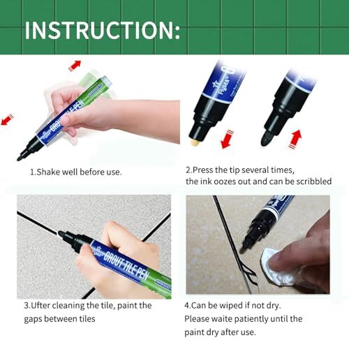 5 PCS Tile Grout Pen Home Repair Pen Tile Paint Markers for Tiles Floor ...