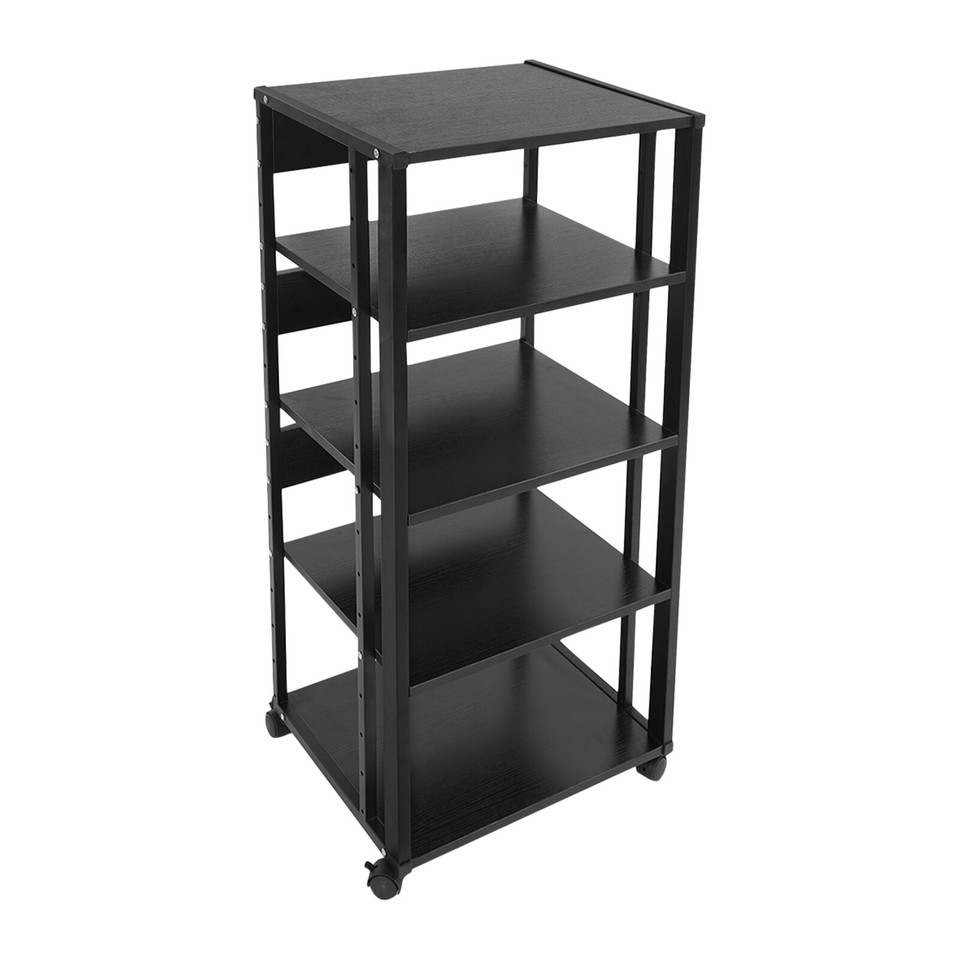 Black 5-Tier Freestanding Audio Rack Electronics Equipment Shelf W /4 ...