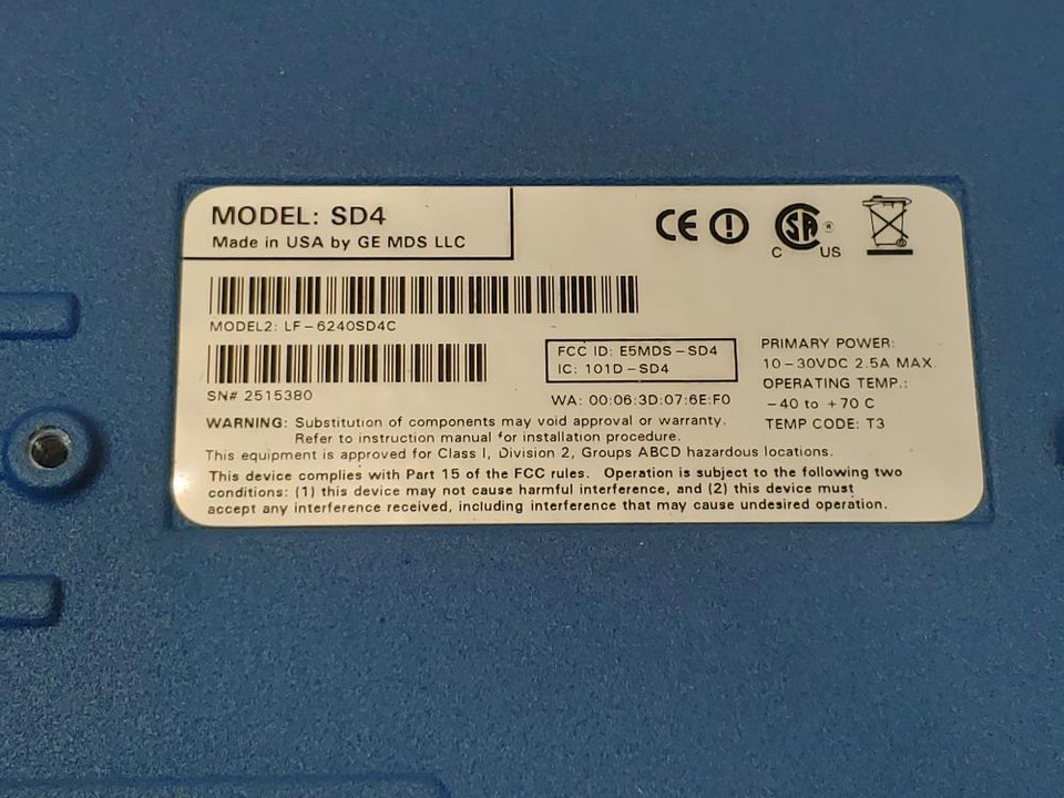 GE MDS SD4 MDS Radio SD4 | eBay