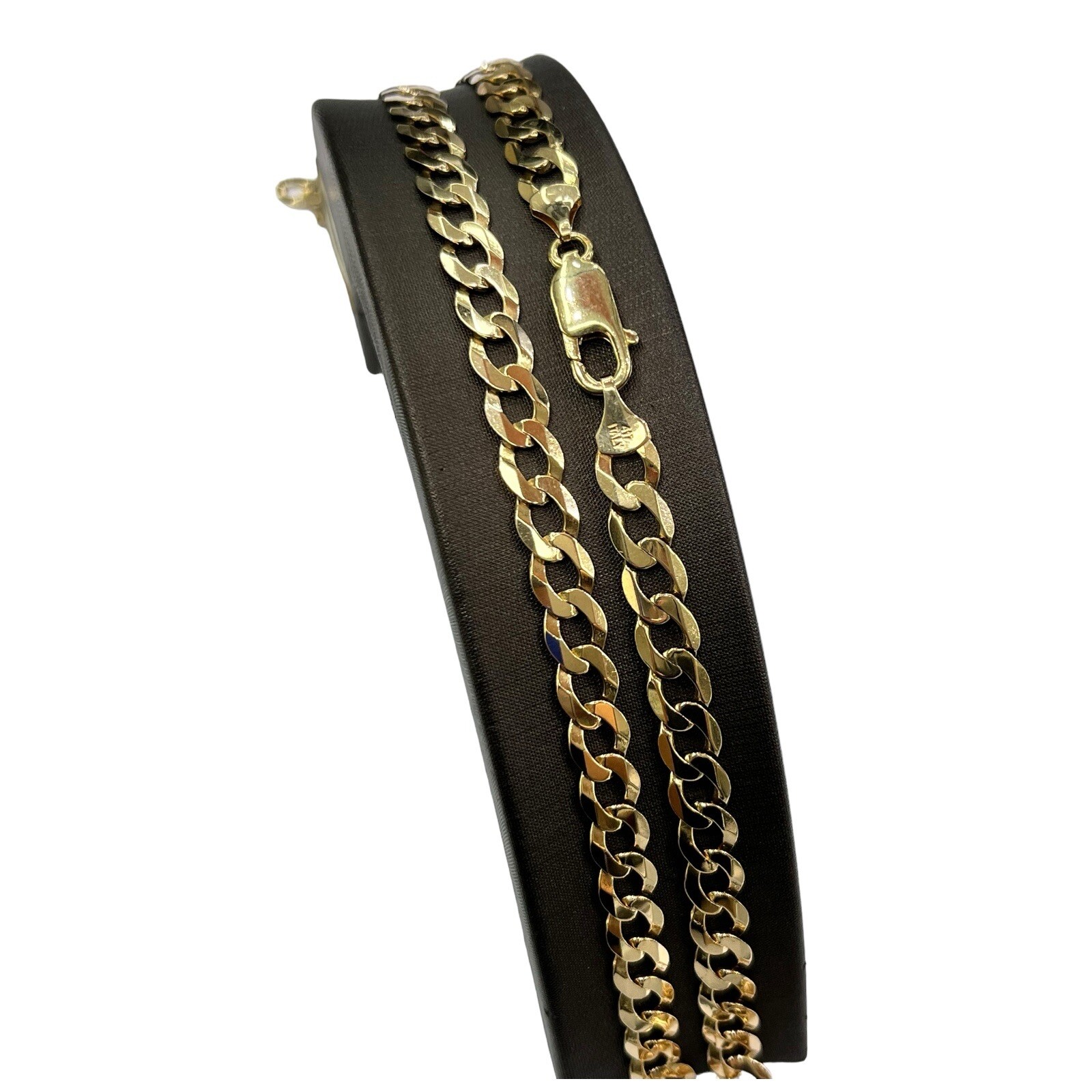 10ct 10K Yellow Gold Italian Flat Curb Chain Necklace 24.05 Grams 59cm ...