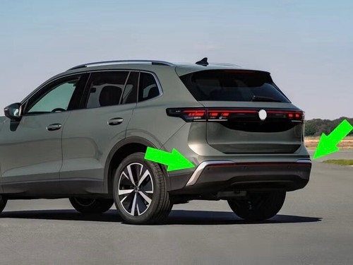 For VW Tiguan 2024 Rear Bumper Chrome Exhaust Diffuser Trim Strip 2PCS ...