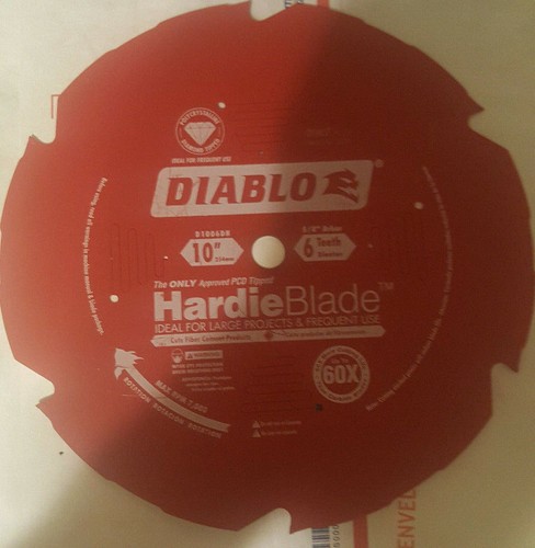 NEW, Diablo 10-Inch, 6 Teeth Polycrystalline Diamond Tip Hardie Blade ...