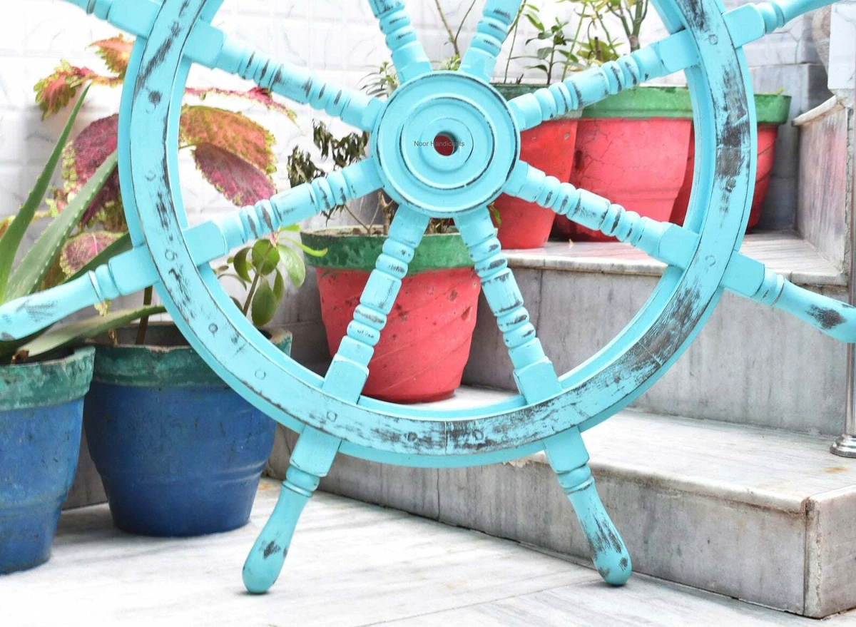 Decorative Wooden Boat Wheel | Shelly Lighting