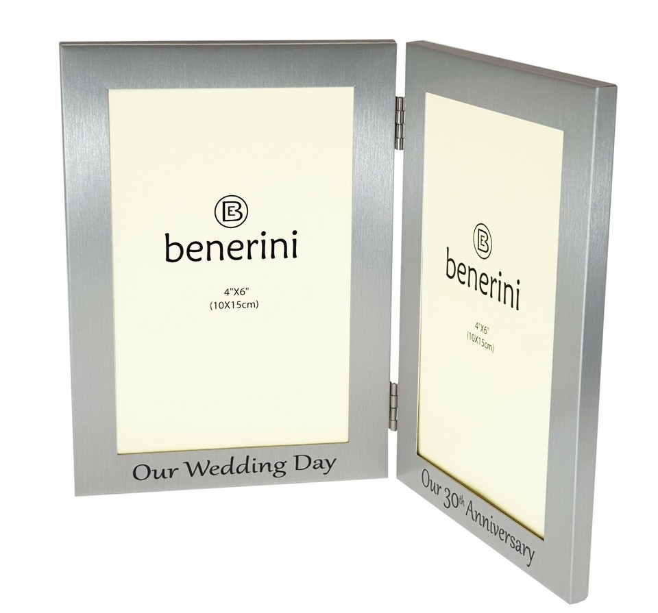 30th Pearl Wedding Anniversary Double Twin Photo Frame Our Wedding Day ...