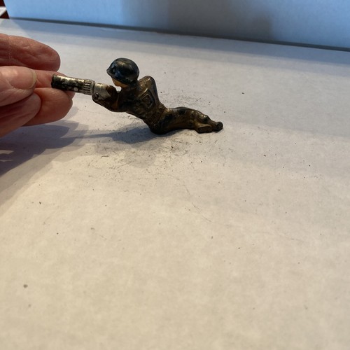 Vntg Collectible Barclay Toy Lead Soldier figure Machine Gunner Laying ...